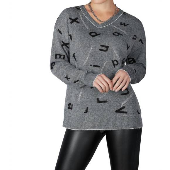 Tricotto | Sweaters | New Tricotto Alphabet Sweater In Greyblack | Poshmark